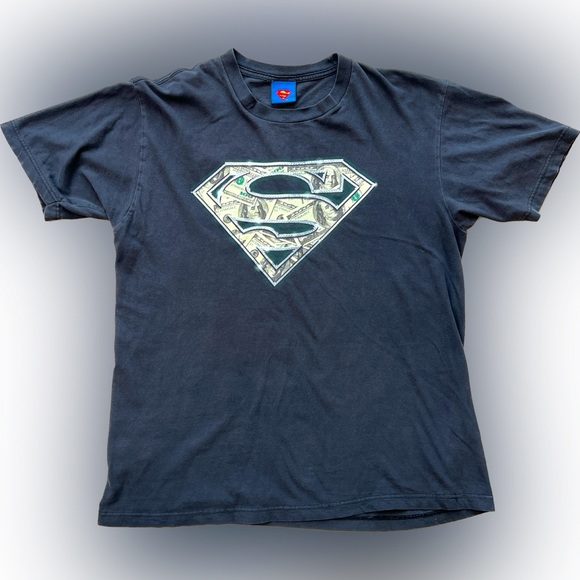 DC Comics | Shirts | Mens Vintage Dc Comics Y2k Superman Money Print ...